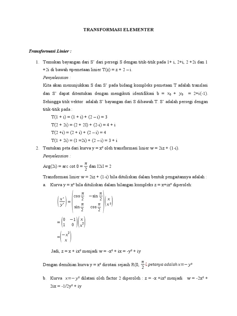 Materi 5 - (Transformasi Elementer) | PDF