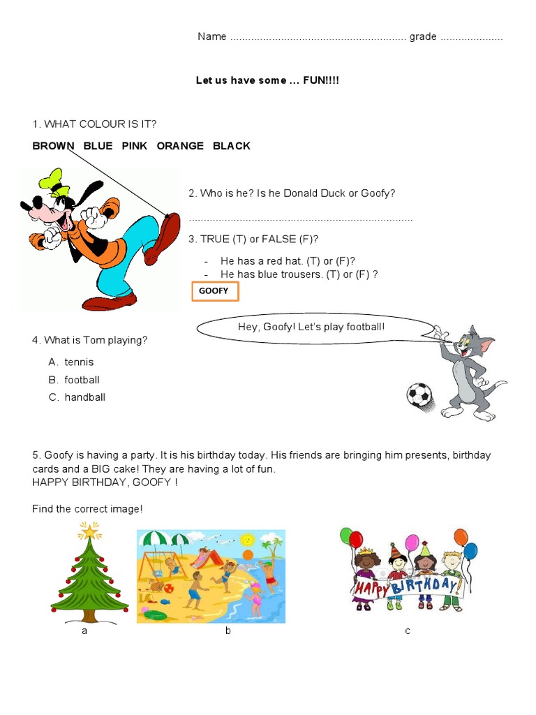 Let Us Have Some FUN!!!!: Goofy | PDF