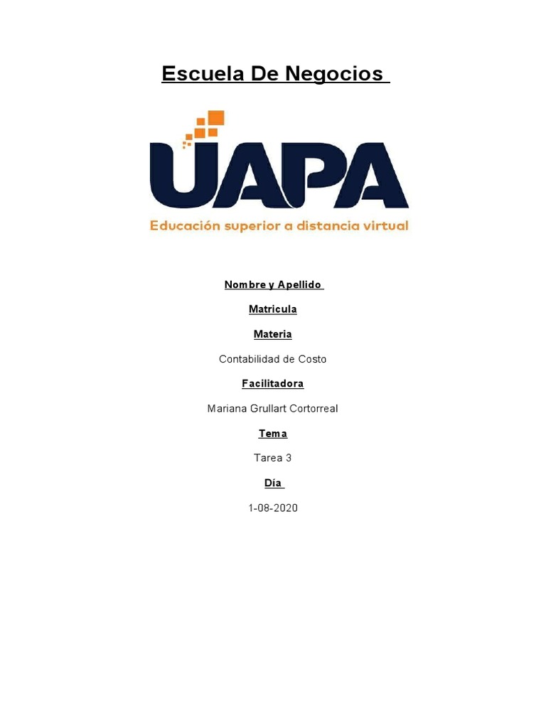 TAREA 003 Contabilidad de Costo | PDF | Costo de los bienes vendidos | Inventario