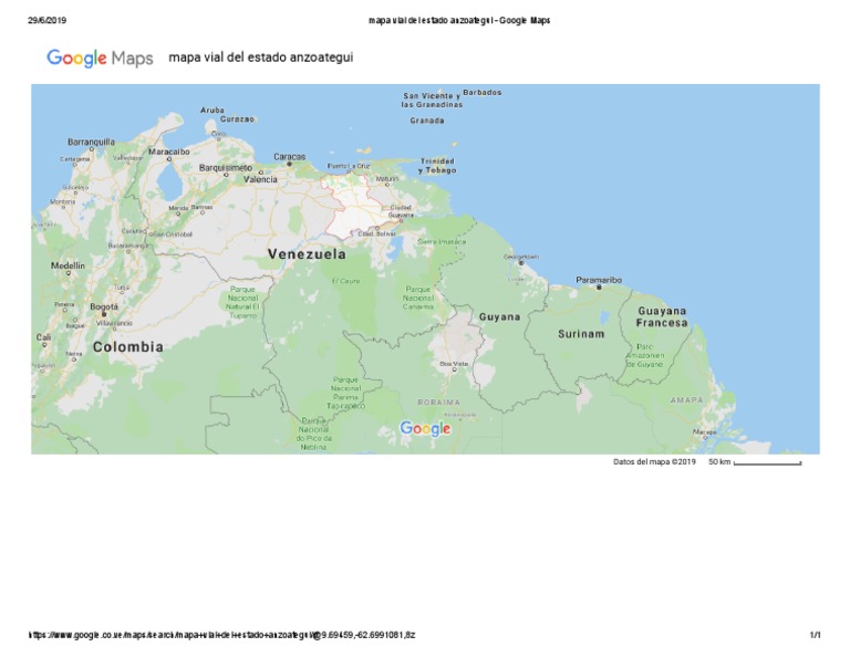 Mapa Vial Del Estado Anzoategui | PDF