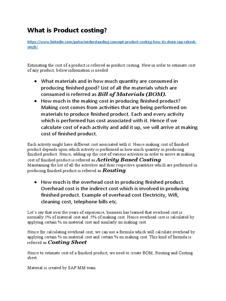 What Is Product Costing | PDF | Cost Accounting | Cost