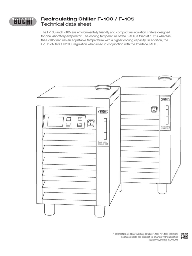 Technical Data Sheet: Recirculating Chiller F-100 / F-105 | PDF ...