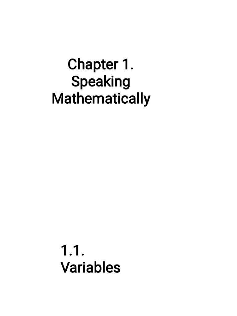1 Speaking Mathematically | PDF | Set (Mathematics) | Function (Mathematics)