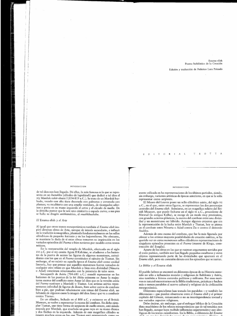 Enuma Elish Introducción - Lara Peinado PDF | PDF