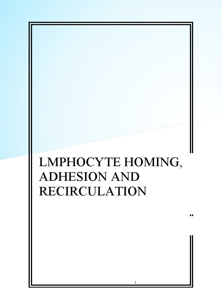 Lymphocyte Homing and Adhes | PDF | Lymphatic System | Lymph Node