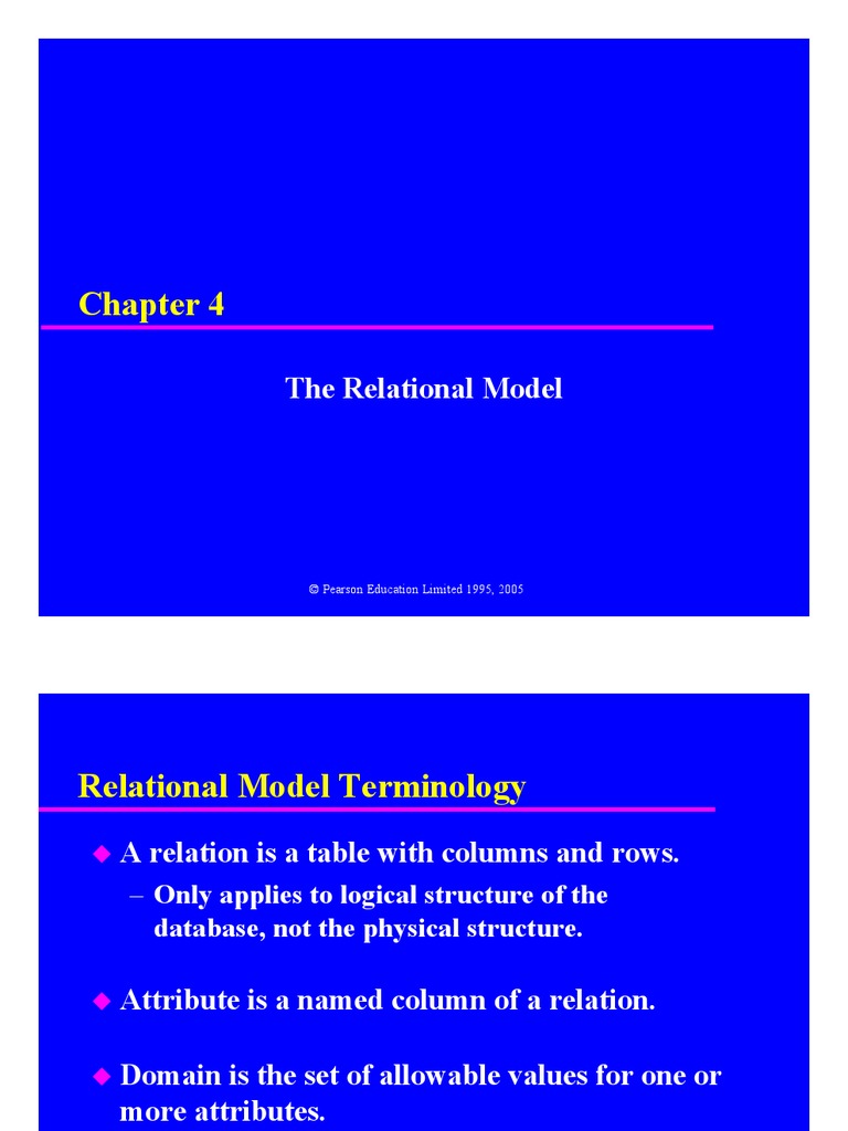 The Relational Model: © Pearson Education Limited 1995, 2005 | PDF ...