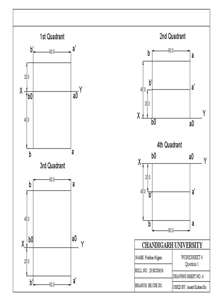 Quadrant Drawing Worksheet 4 Analysis | PDF