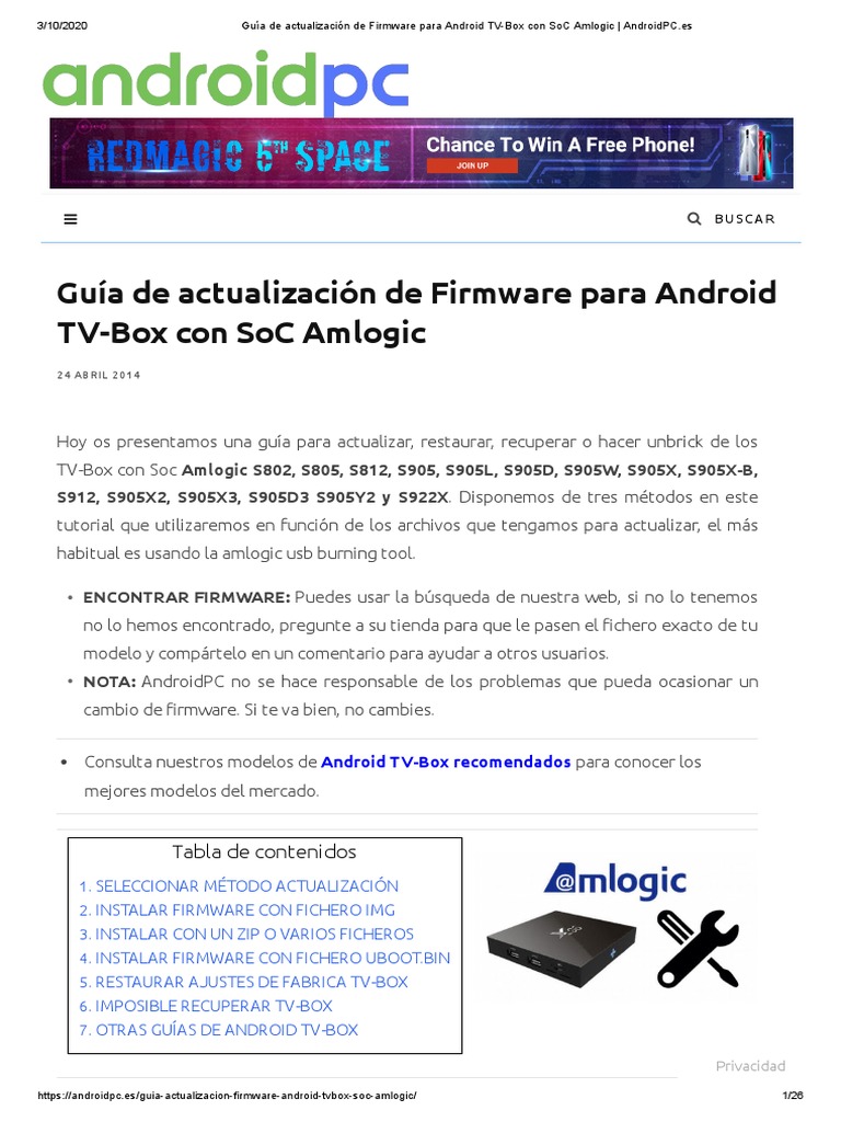 Actualización de Firmware para TV-Box Amlogic | PDF | Windows 10 ...