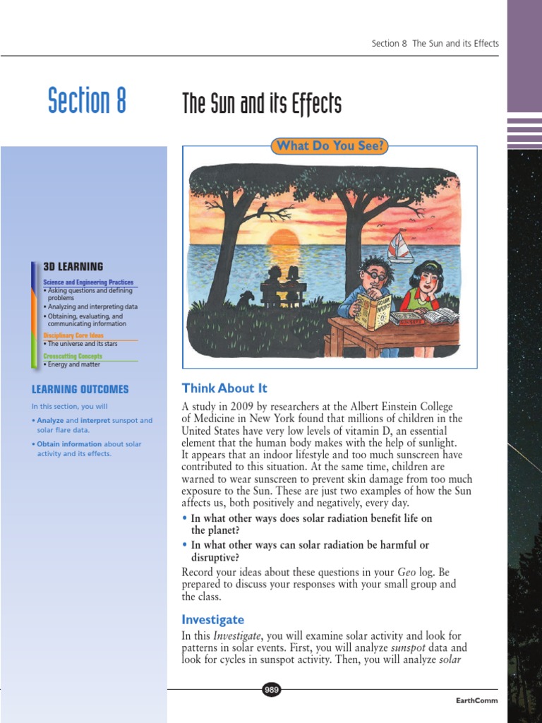 Section 8 The Sun and Its Effects | PDF | Sun | Atmosphere Of Earth