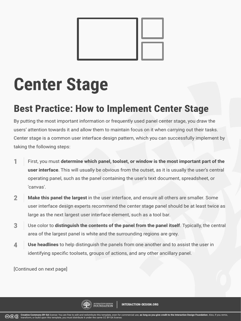 Best Practice: How To Implement Center Stage | PDF | Creative Commons ...