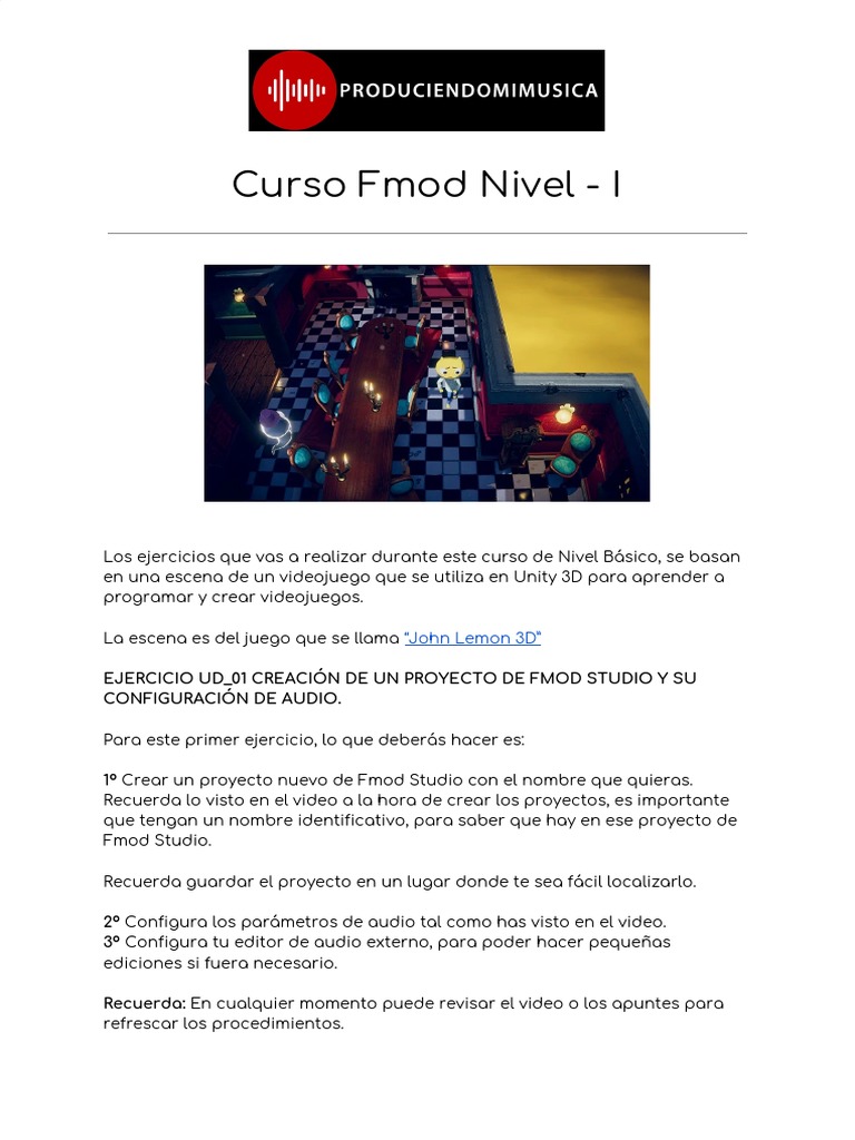 Curso Básico de Fmod en Unity 3D | PDF