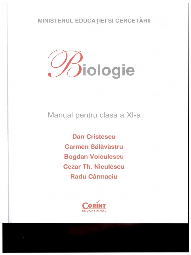 Manual Biologie A XI-a Corint PDF | PDF