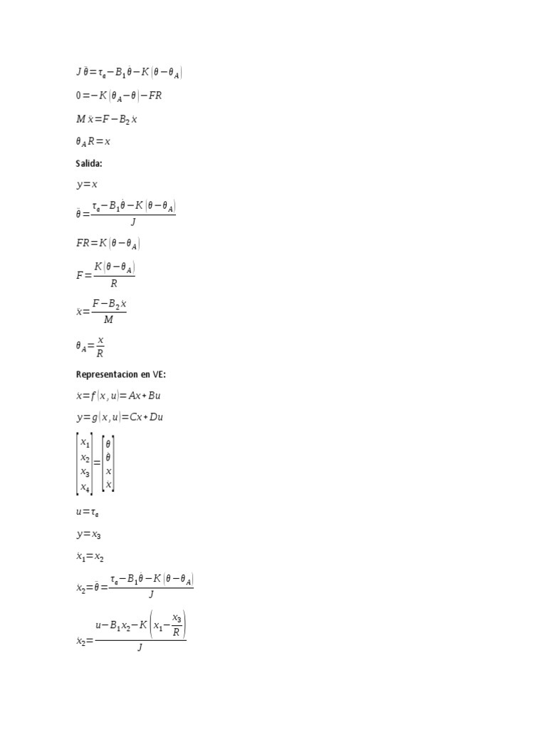 Dynamic System Modeling Equations | PDF