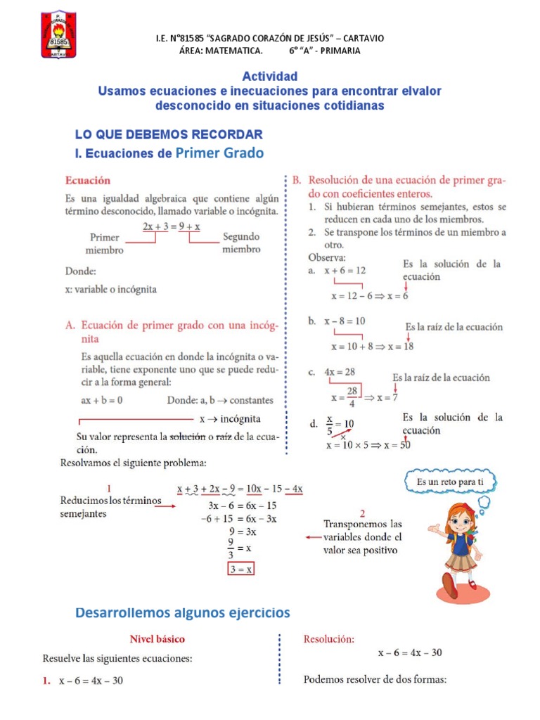 Ecuaciones e Inecuaciones | PDF | Ecuaciones | Objetos matemáticos