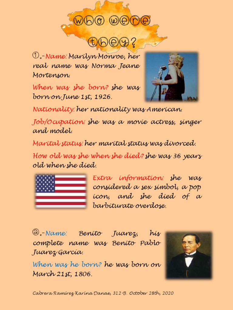 Brief Biographies of Famous Figures from Different Backgrounds | PDF