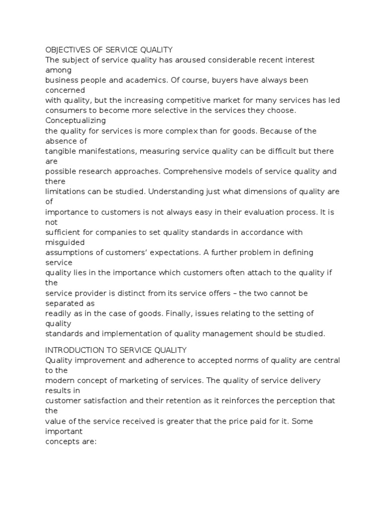 Service Quality | PDF | Employee Retention | Marketing