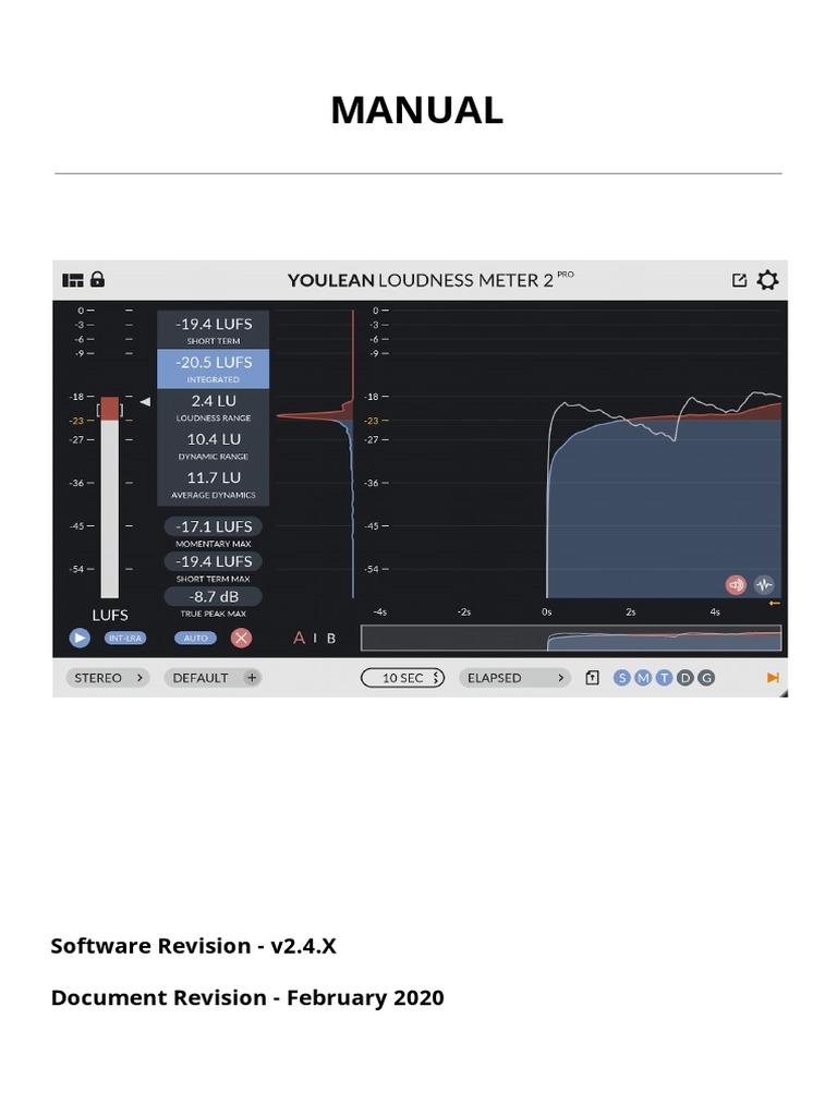 Youlean Loudness Meter 2 - MANUAL PDF | PDF | Mode (Statistics ...