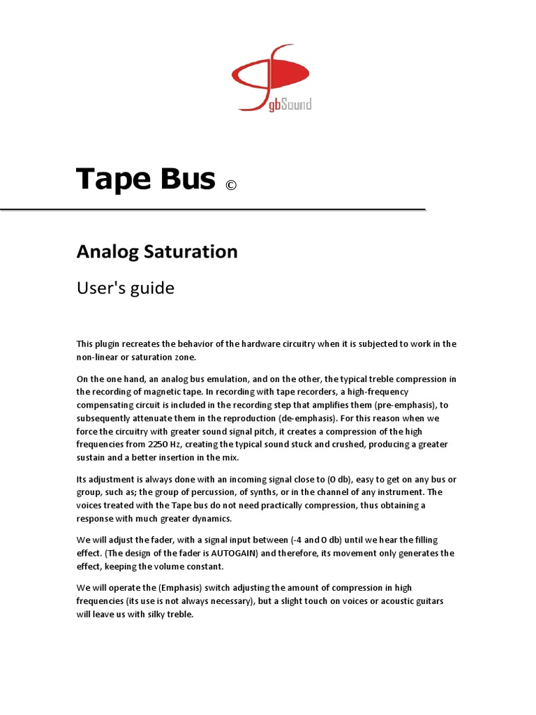 Tape Bus Manual - English | PDF