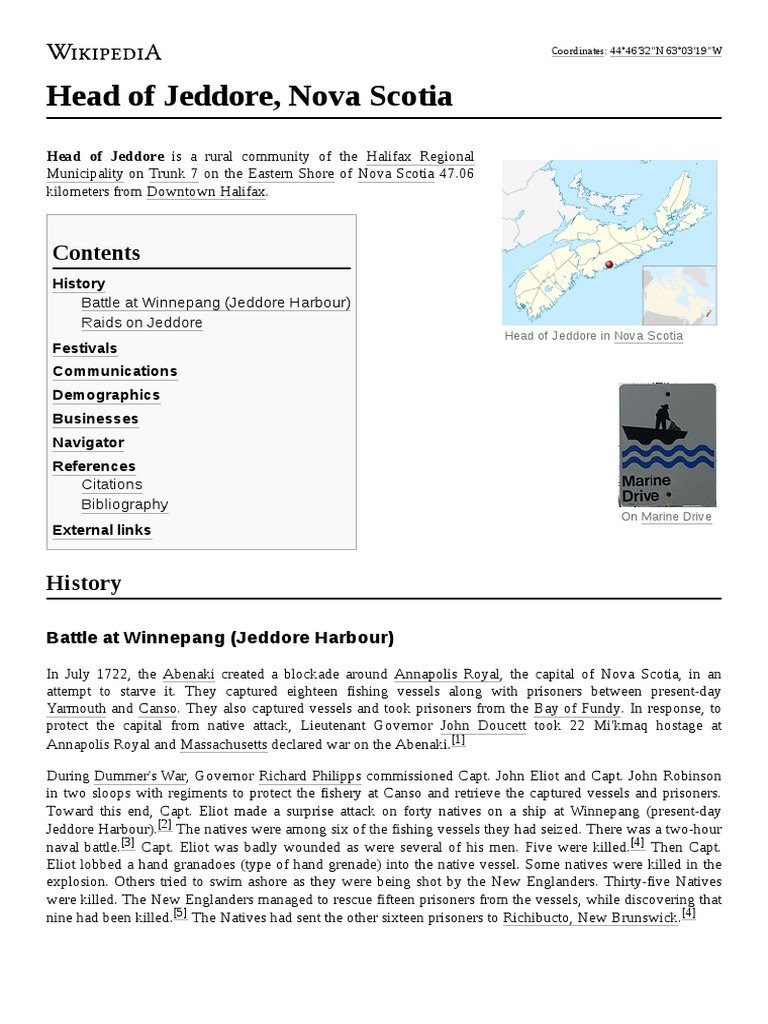 Head of Jeddore, Nova Scotia | PDF | Culture Of The Maritimes | Acadia