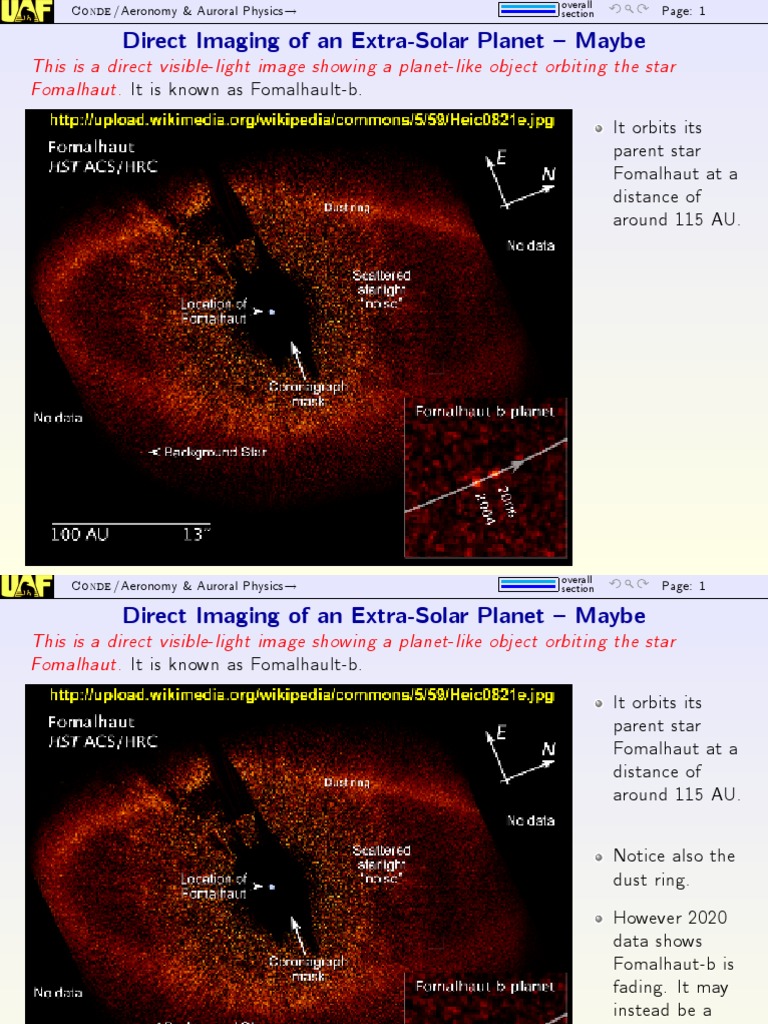 Direct image of exoplanet Fomalhaut-b | PDF | Substellar Objects ...