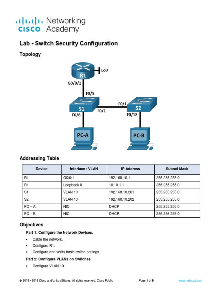 11.6.2-Lab - Switch-Security-Configuration Sebastian Lorenzo Lopez 090-14-976 PDF | PDF ...