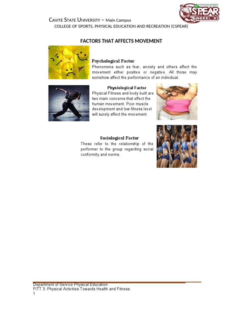 Factors That Affects Movement | PDF | Anatomical Terms Of Motion | Space