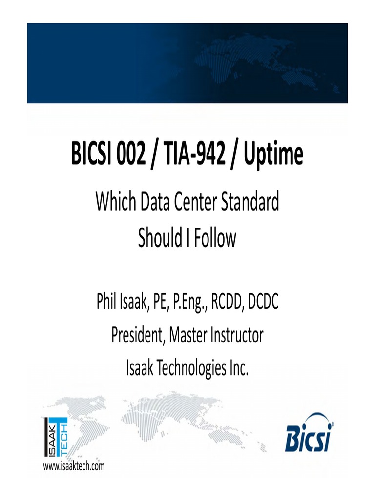 BICSI 002 - TIA 942 - Uptime | PDF | Data Center | Reliability Engineering