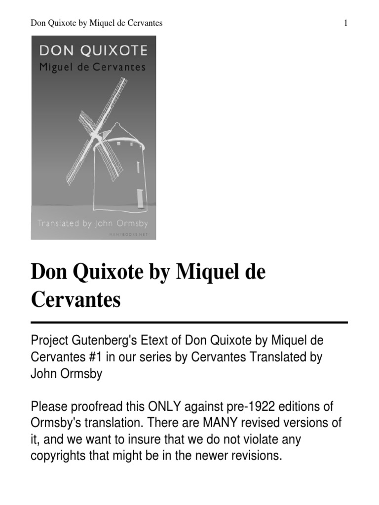 Don Quixote | PDF | Don Quixote | E Text