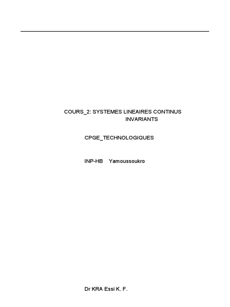 Cours 2 - Slci PDF | PDF | Automatisation | Transformation de Laplace