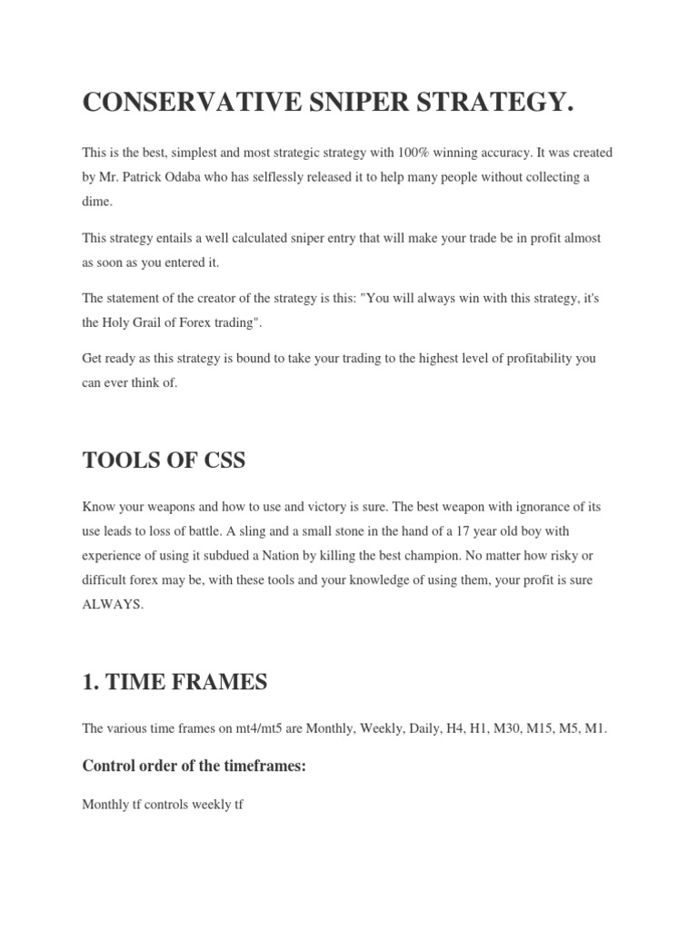 CONSERVATIVE SNIPER STRATEGY - Revised Version | PDF | Market ...