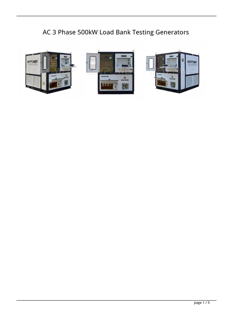 500kW AC Load Bank Testing Overview | PDF | Kilowatt Hour | Alternating ...