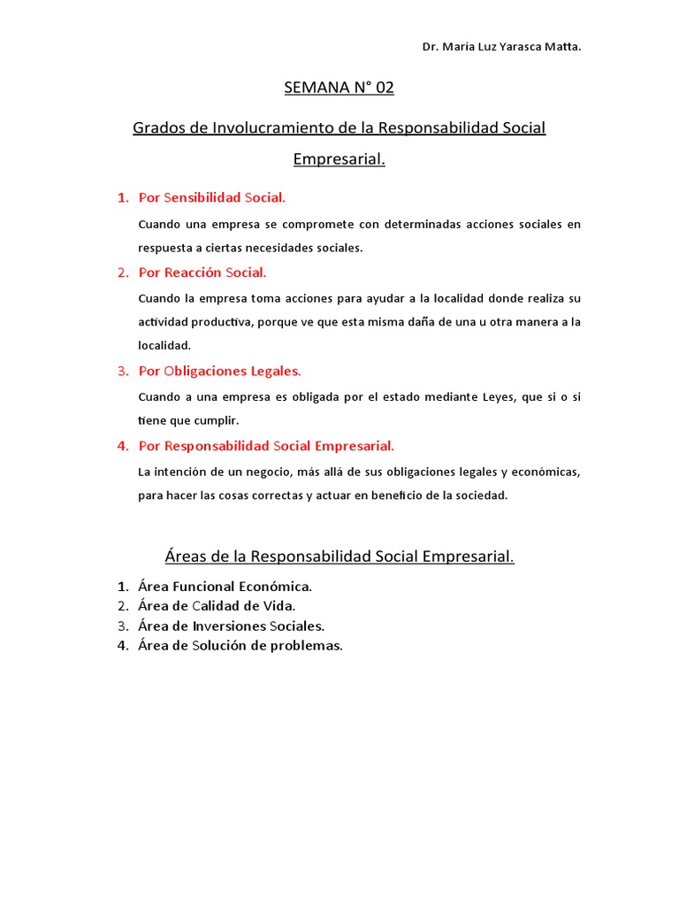 Semana #02 Grados de Involucramiento de La Responsabilidad Social ...