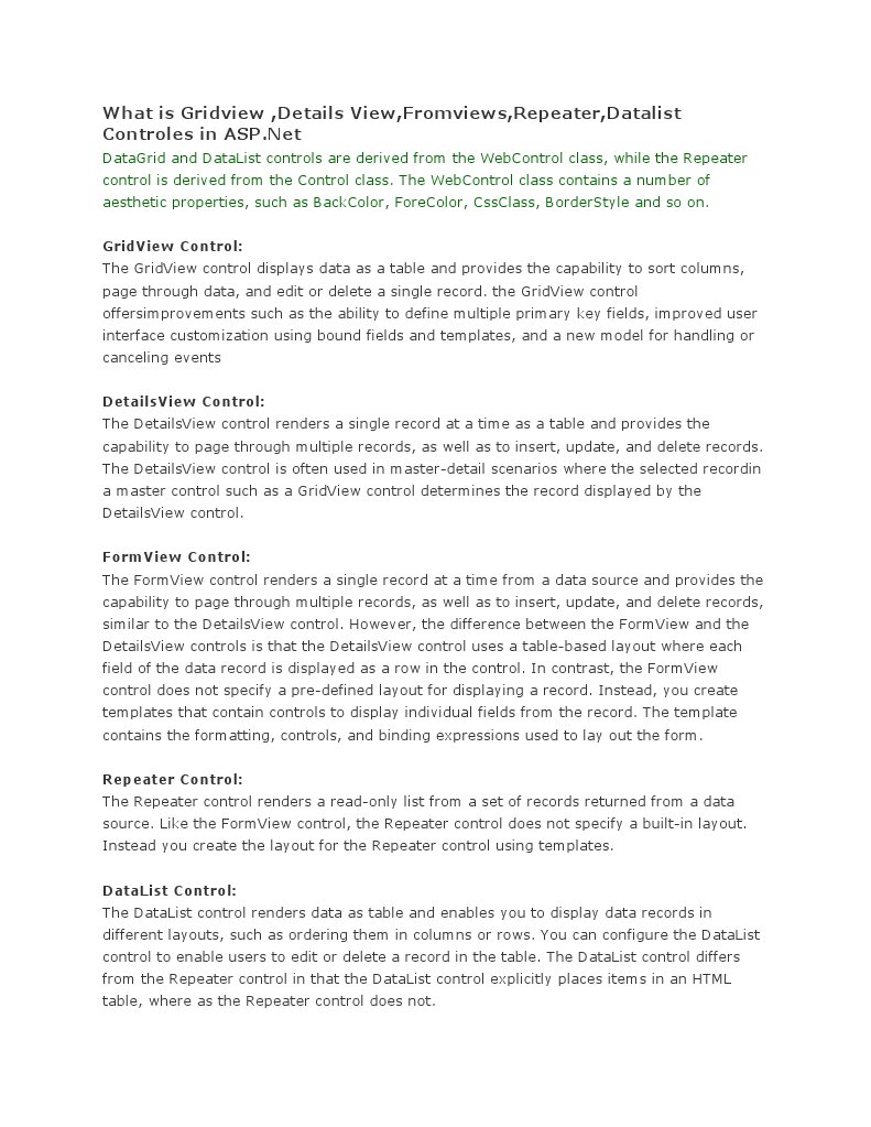 What Is Gridview | PDF | Html Element | Page Layout