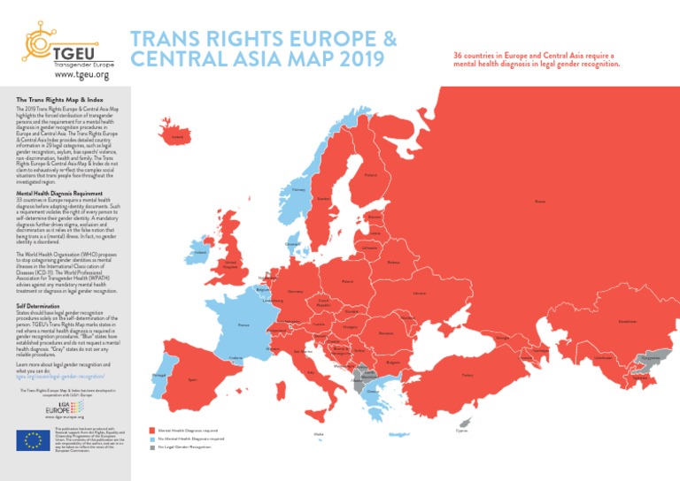 Trans Rights Europe & Central Asia Map 2019 | PDF | Transgender ...