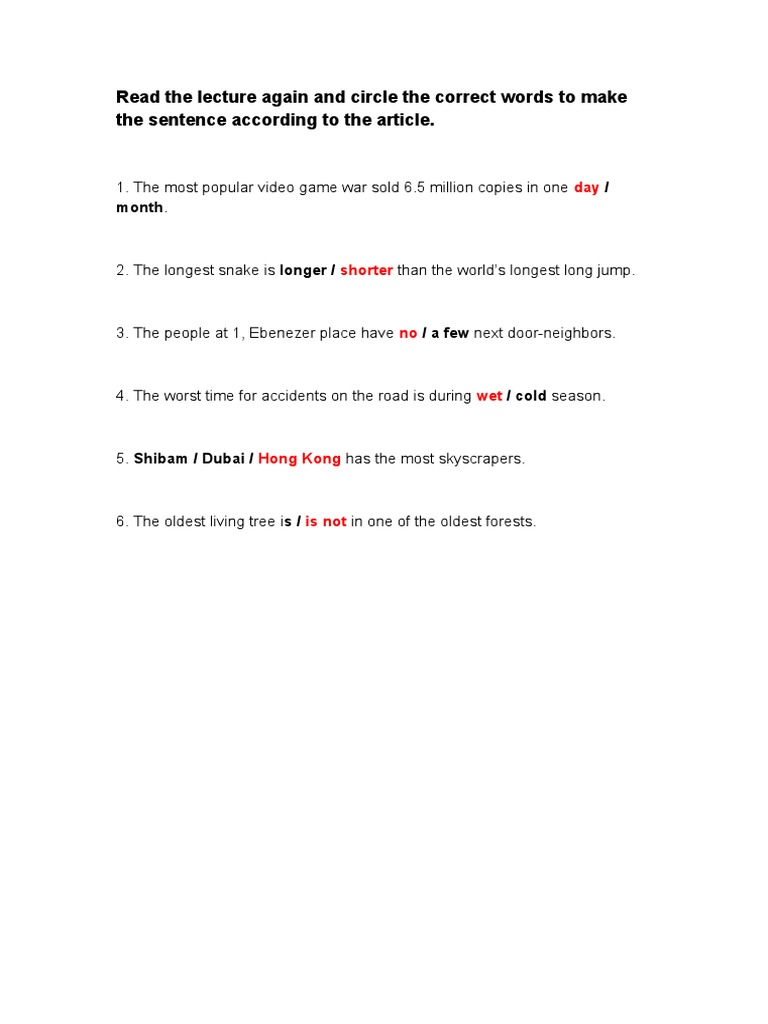 Reading Activity - 2 | PDF