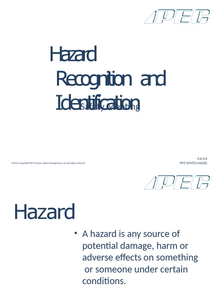 Hazard Recognition and Identification: Safety Meeting | PDF | Radiation ...