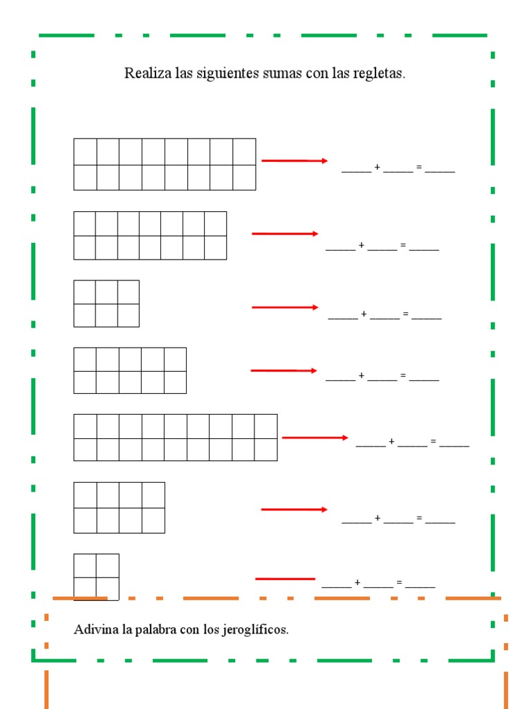 Ficha - Sumas Con Regletas | PDF