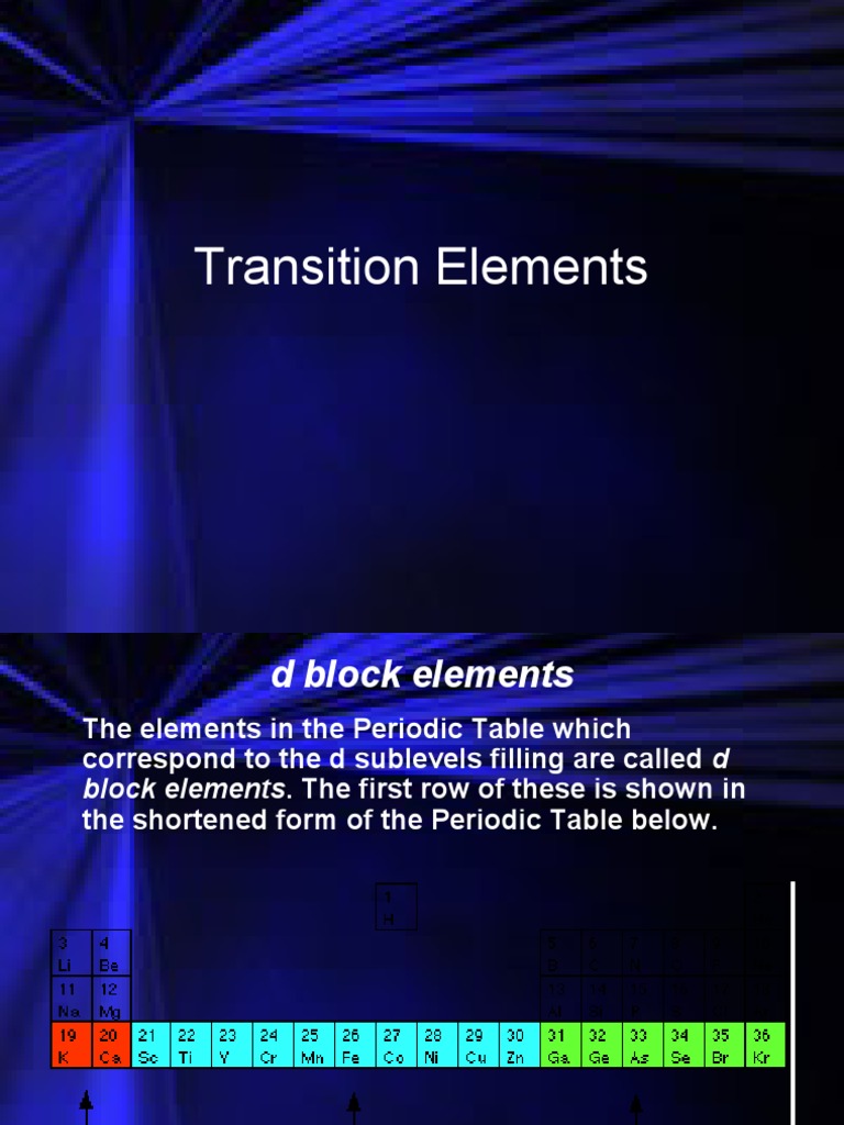 Understanding Transition Elements | PDF | Actinide | Transition Metals