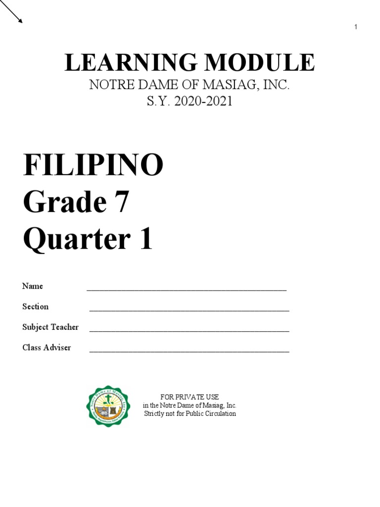 FILIPINO 7 - 1st Quarter | PDF