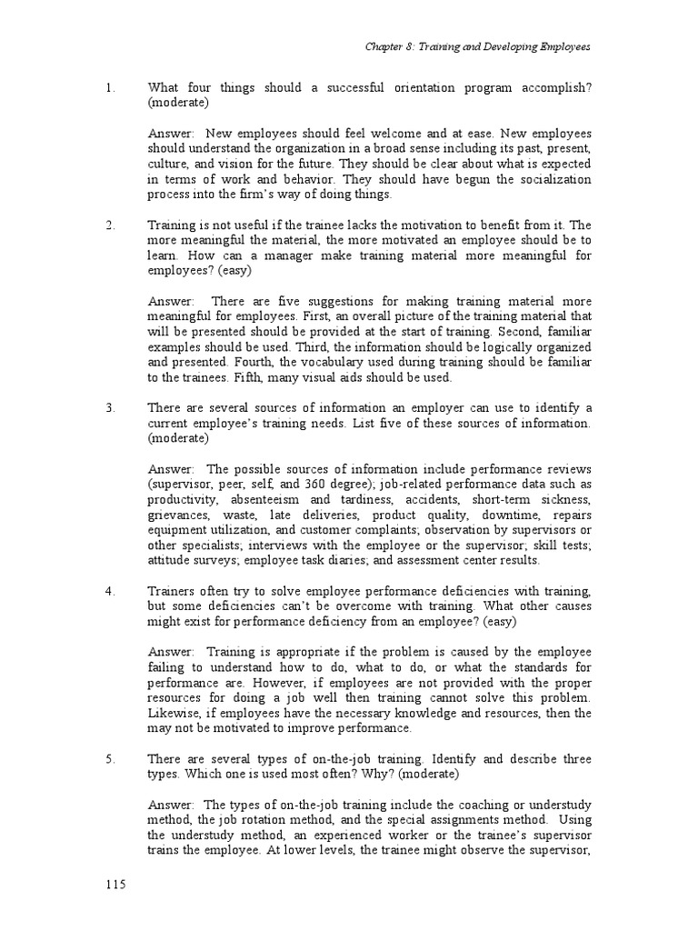 Chapter 8: Training and Developing Employees | PDF | Performance ...