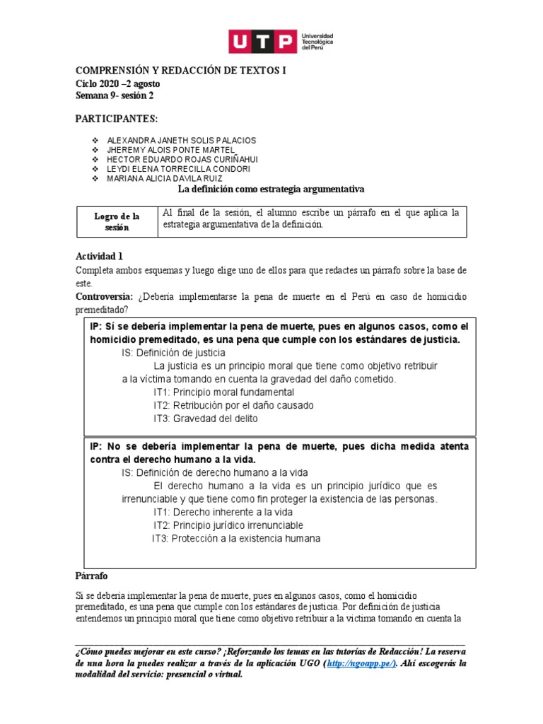 S09.s2 La Definición Como Estrategia Argumentativa (Material) | PDF