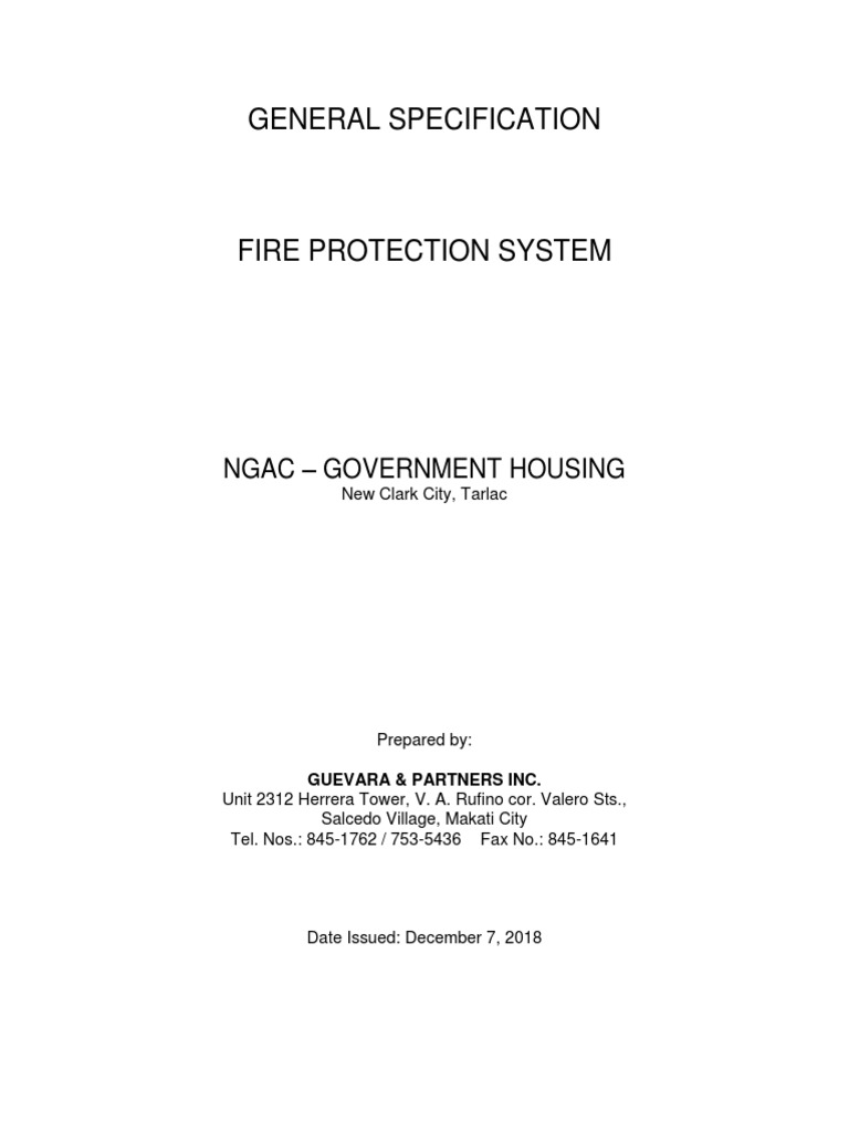 Fire Protection Specifications - Ngac | PDF | Pipe (Fluid Conveyance ...