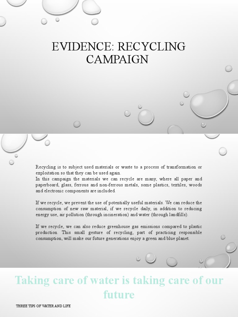 Evidence Recycling Campaign | PDF