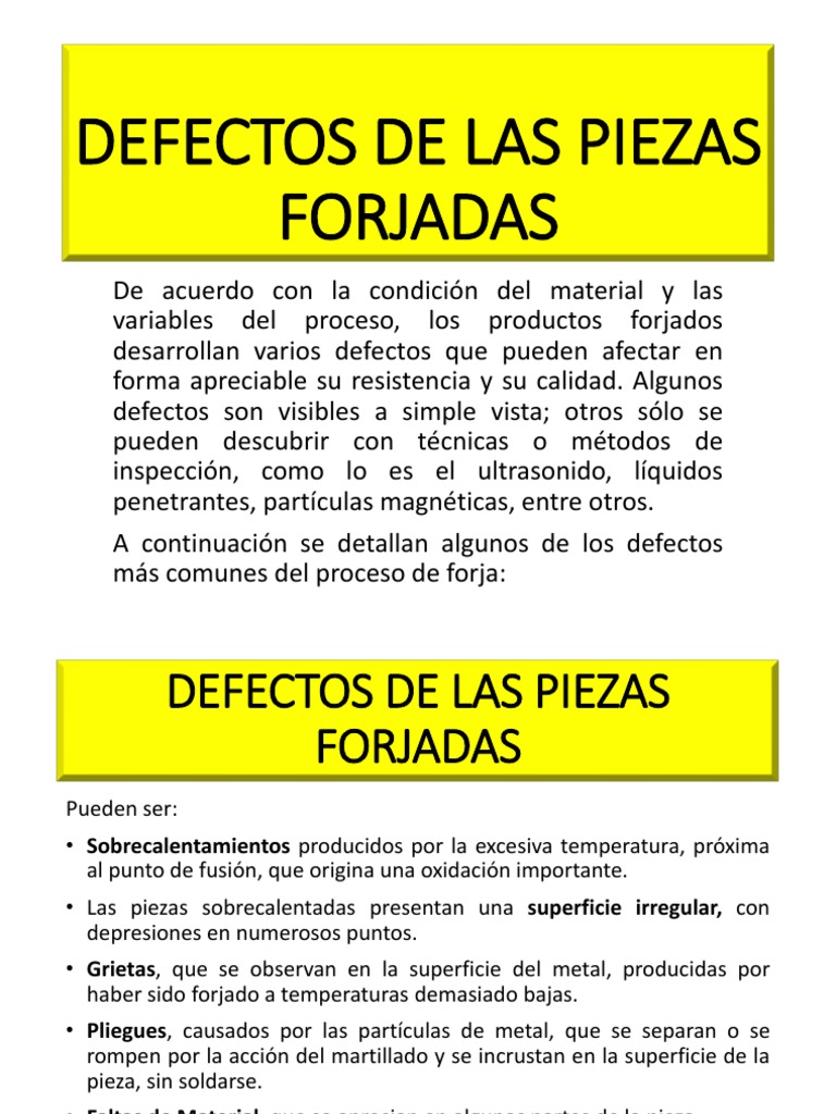 DEFECTOS DE LAS PIEZAS y SEGURIDAD | PDF | Forjar | Acero