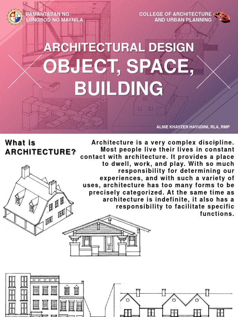 Architectural Design 1 - Lecture 1 - Object, Space, Building | PDF ...