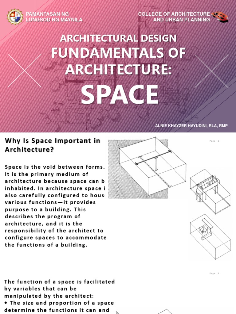 Architectural Design 1 - Lecture 4 - Space | PDF | Teaching Mathematics ...
