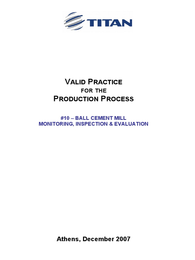 Ball-Cement-Mill-Monitoring-Inspection-Evaluation Performance | PDF ...