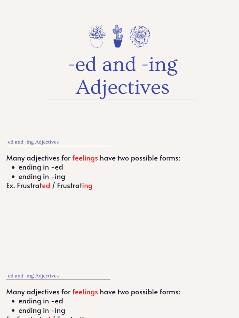 Ed and - Ing Adjectives | PDF