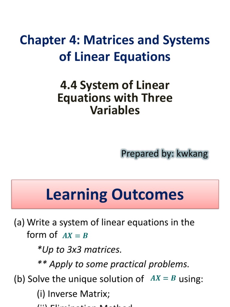 Solve 3-Variable Linear Systems | PDF | System Of Linear Equations ...