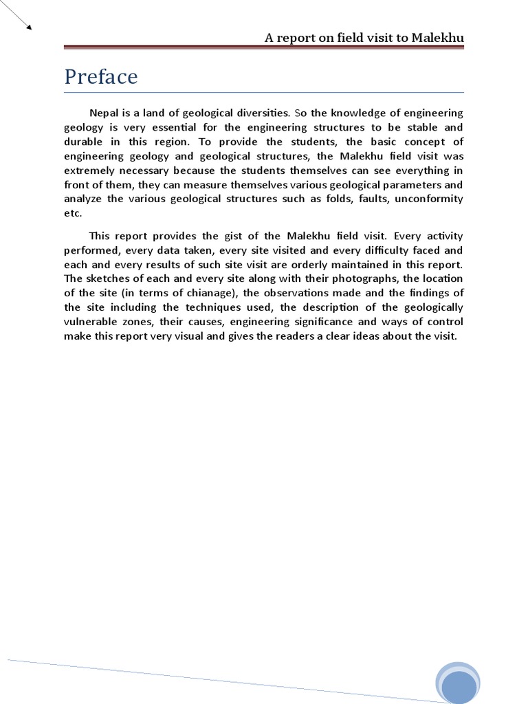 Preface: A Report On Field Visit To Malekhu | PDF | Fault (Geology ...